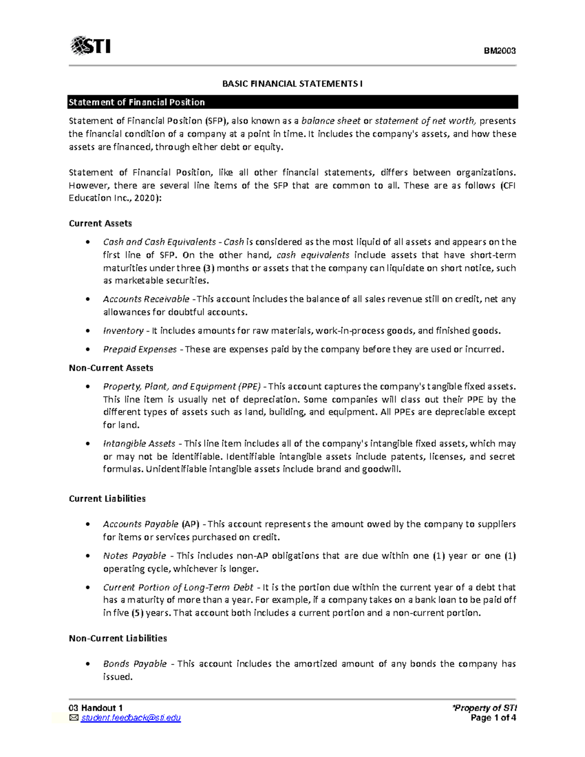 03 Handout 1(6) - Notes - 03 Handout 1 *Property of STI BASIC FINANCIAL ...