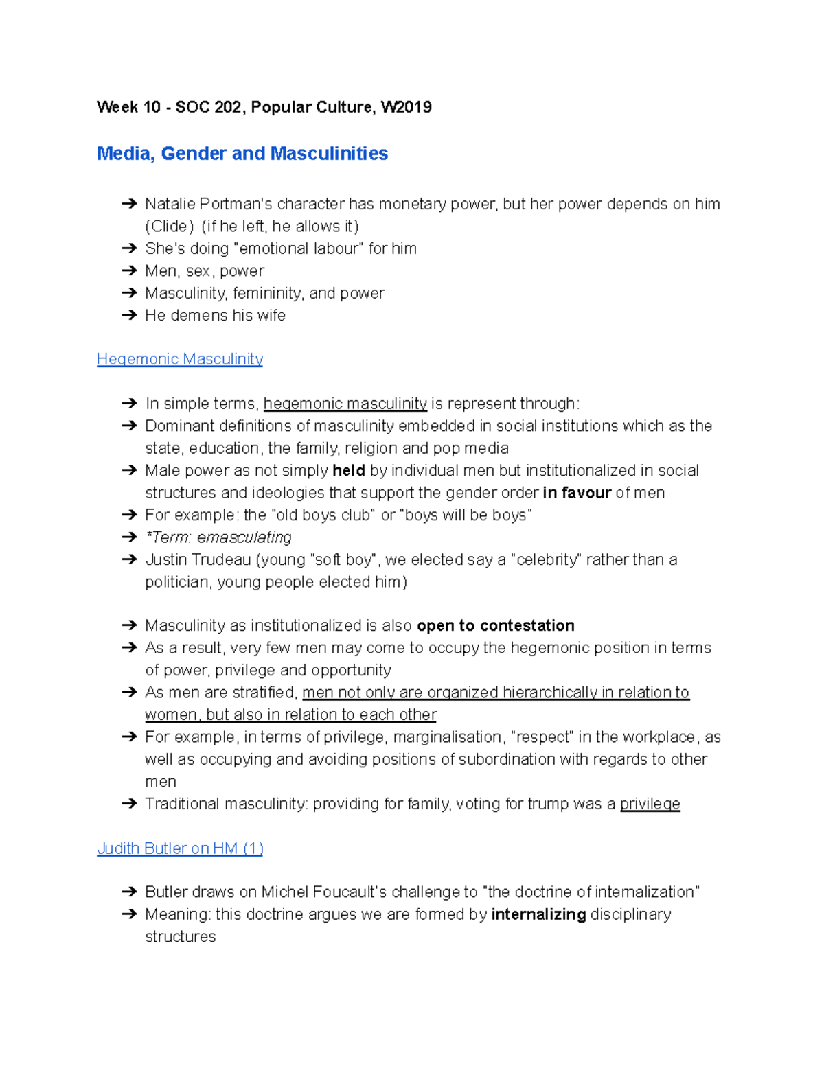 Week 10 - SOC 202 - notes for SOC 202 - Week 10 - SOC 202, Popular ...