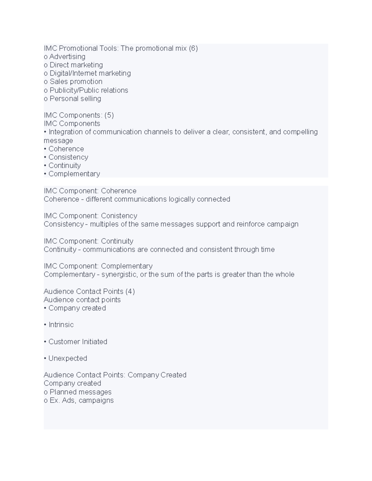 IMC 2 - Integrated Marketing - IMC Promotional Tools: The promotional mix (6) o Advertising o ...