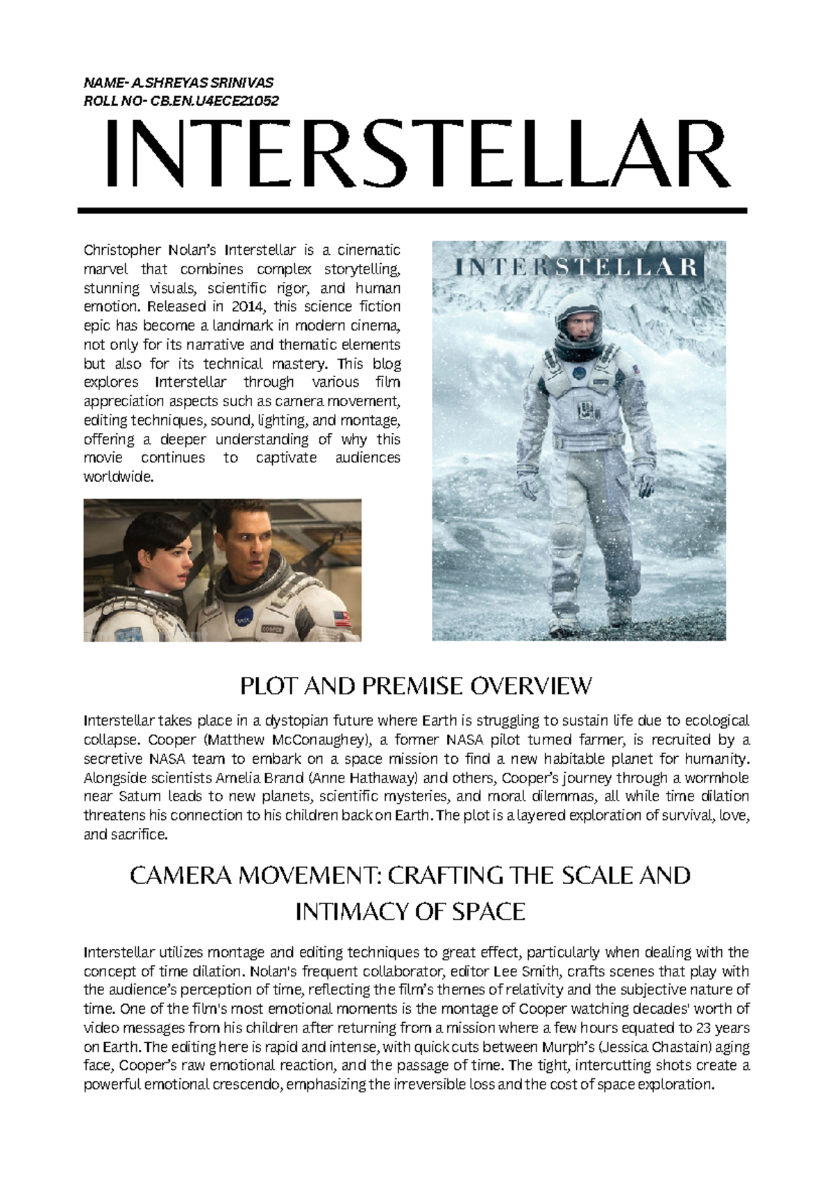 CB.EN.U4ECE21052-A.Shreyas Srinivas(Film Assignment) - INTERSTELLAR ...