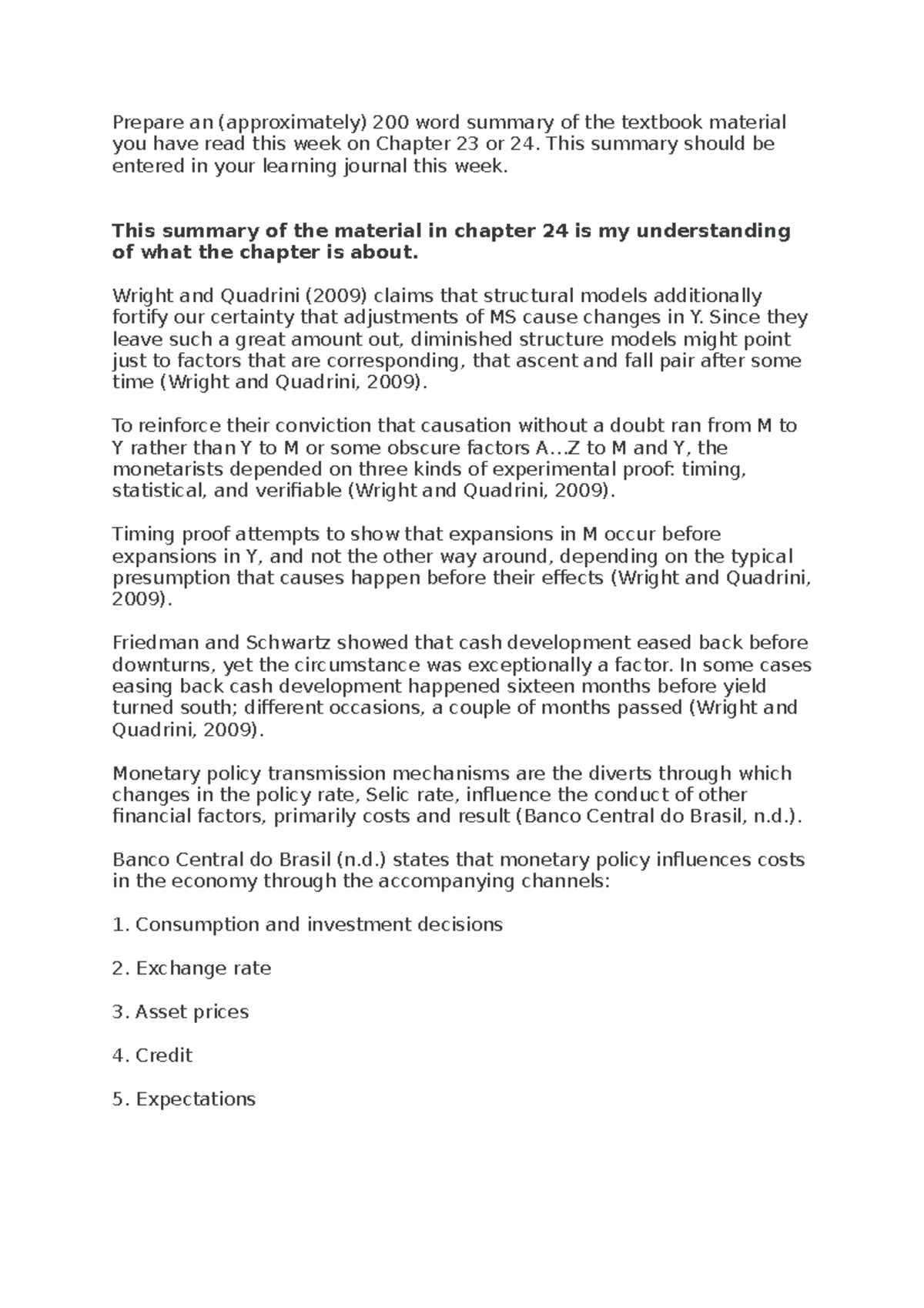 Bus 2203 Learning Journal unit 8 - Prepare an (approximately) 200 word ...