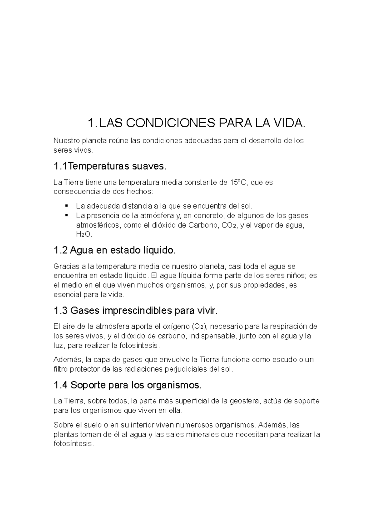 LAS Condiciones PARA LA VIDA - 1 CONDICIONES PARA LA VIDA. Nuestro ...