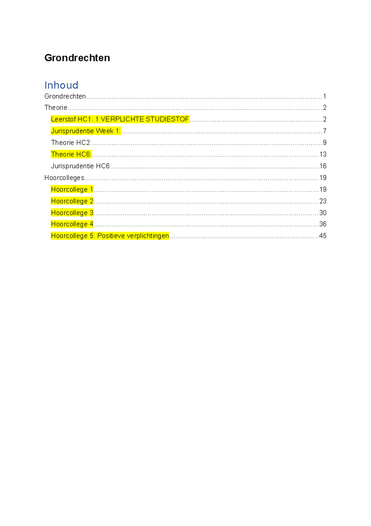 Grondrechten Theorie v - - Studeersnel