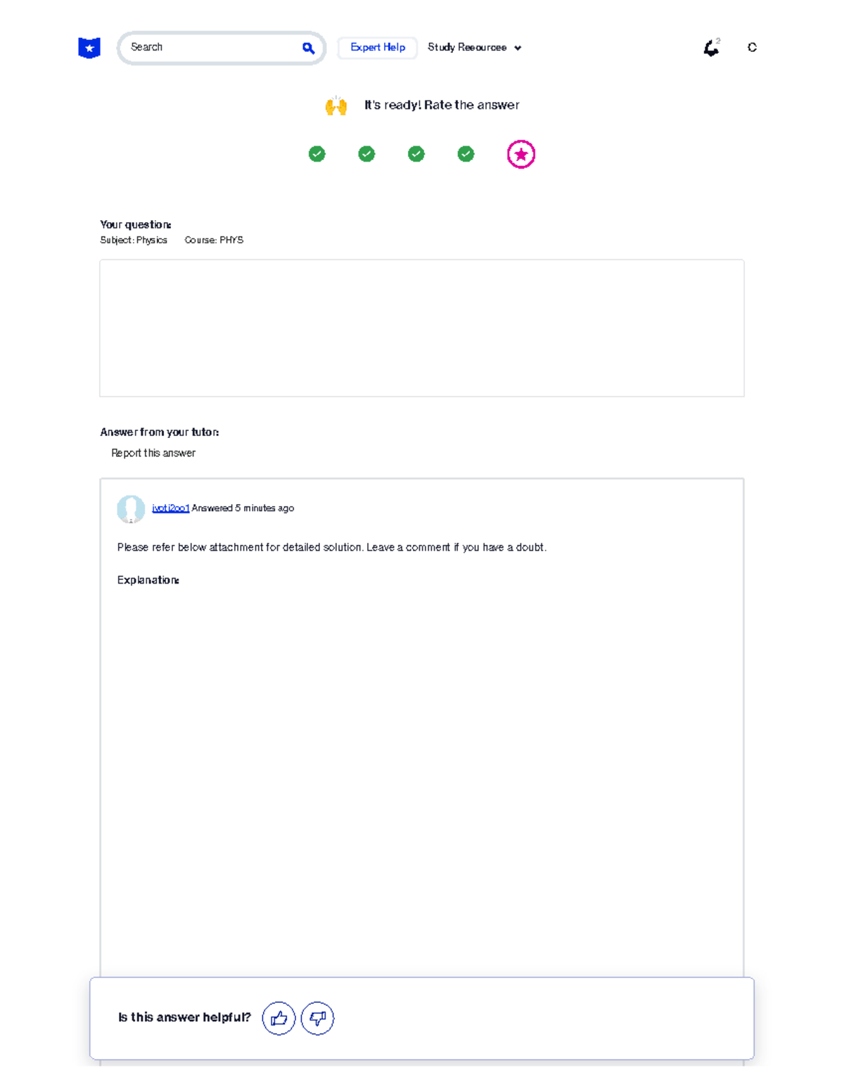 Course Hero - Â It's ready! Rate the answer 숥 숥 숥 숥 식 Your question ...