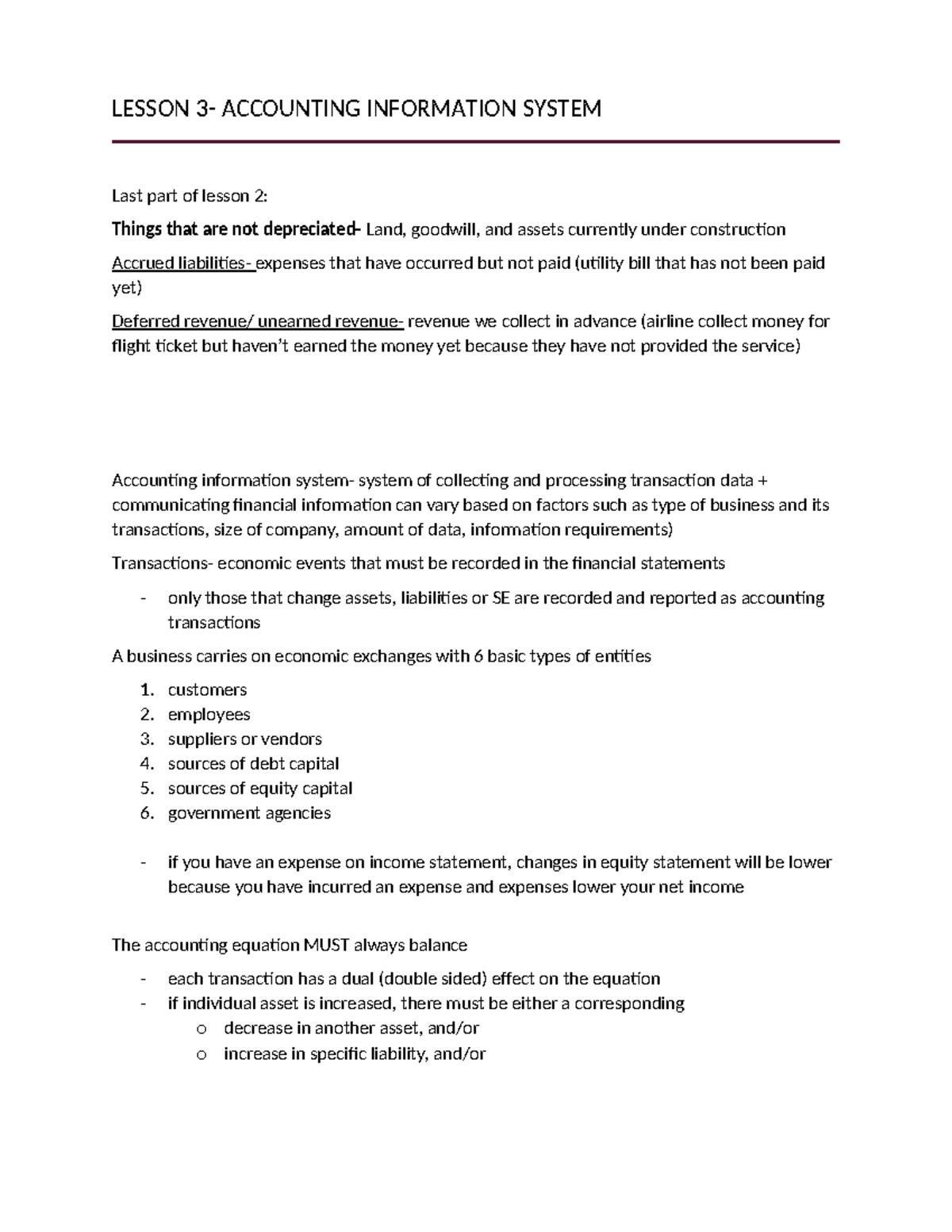 Lesson 3 ppt - LESSON 3- ACCOUNTING INFORMATION SYSTEM Last part of ...