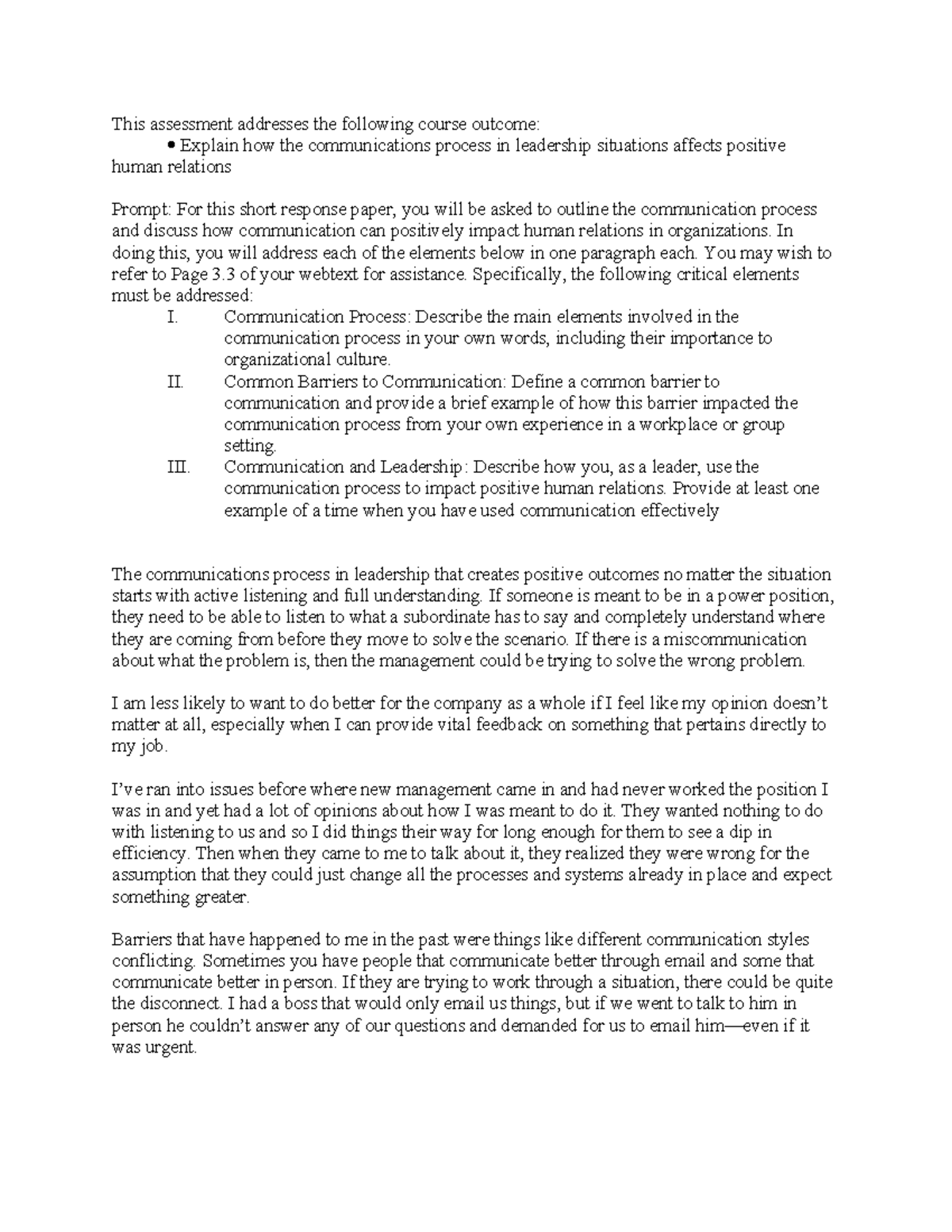 3-4 Short Sherman - This assessment addresses the following course ...