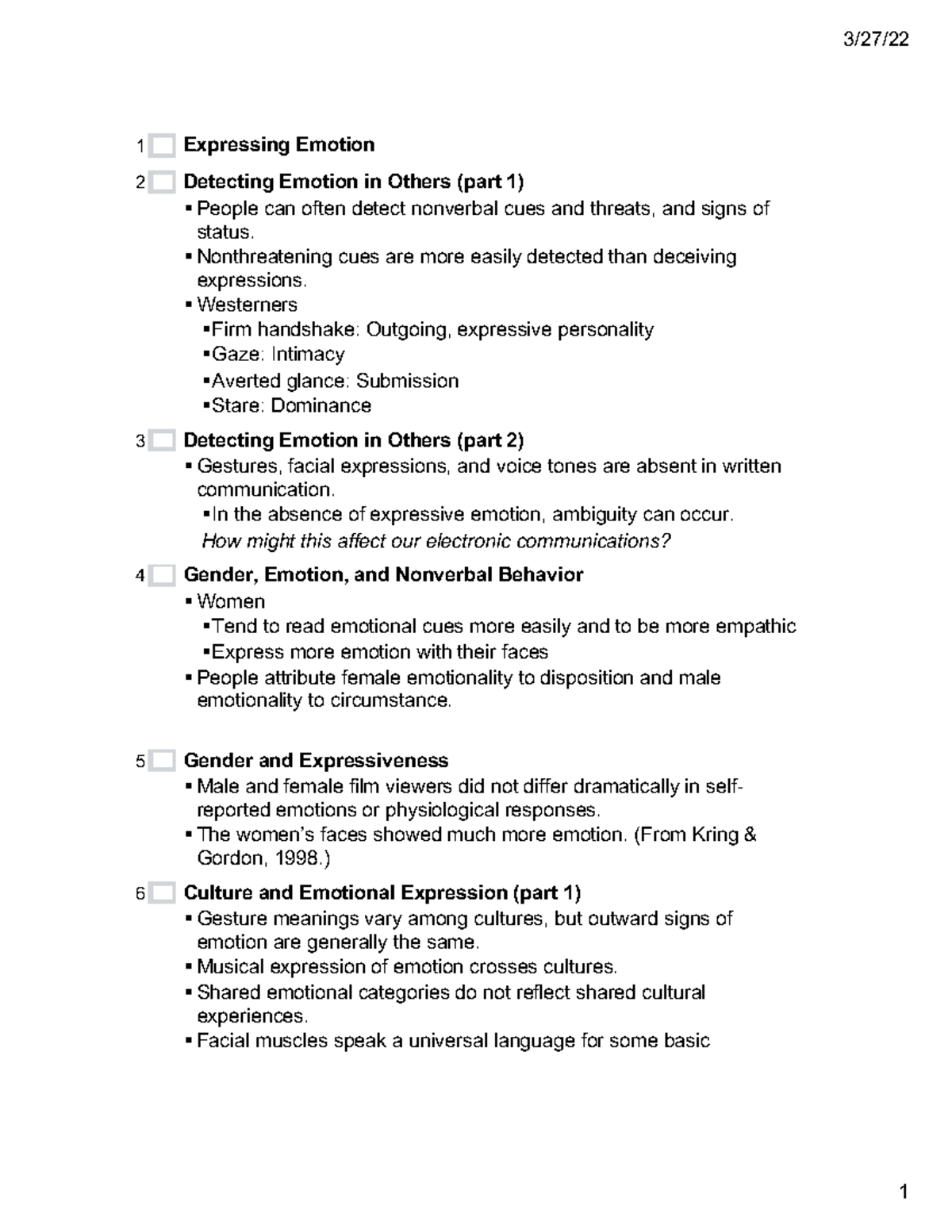 Myers 12emods lectureslides mod37 - 1 Expressing Emotion 2 Detecting ...
