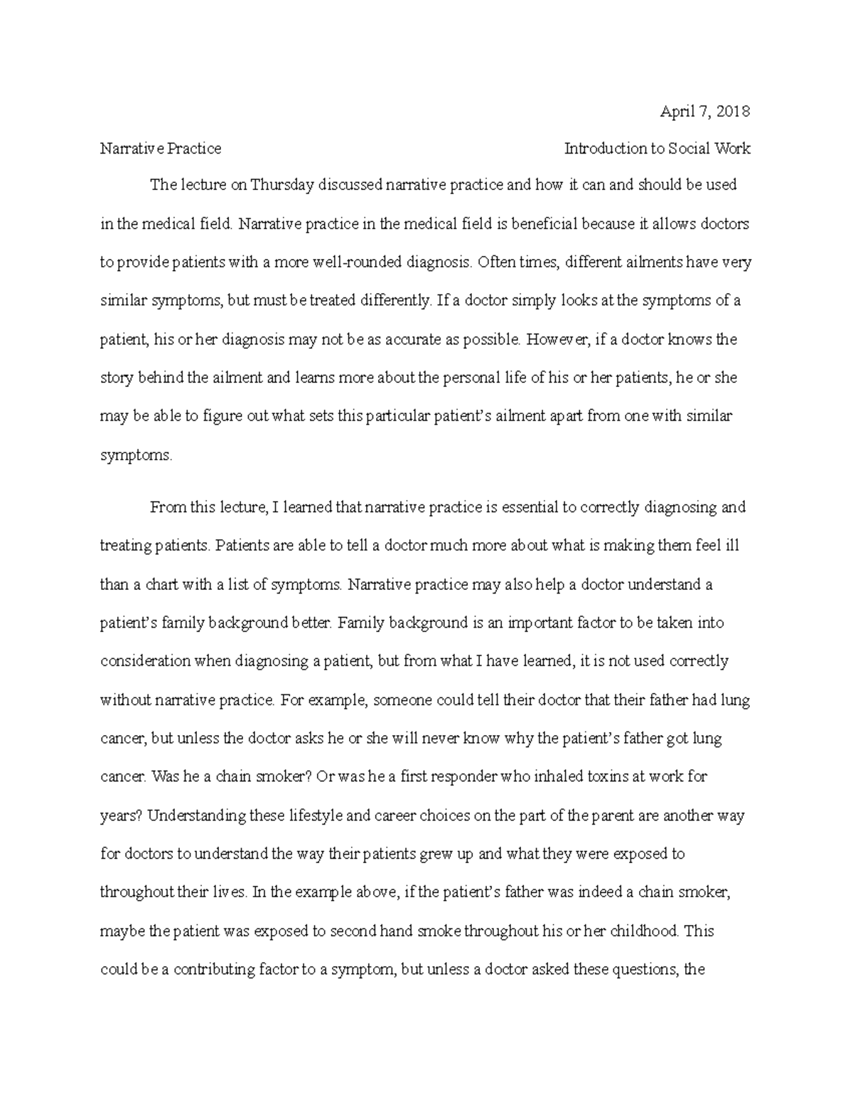 Narrative Practice - April 7, 2018 Narrative Practice Introduction to ...