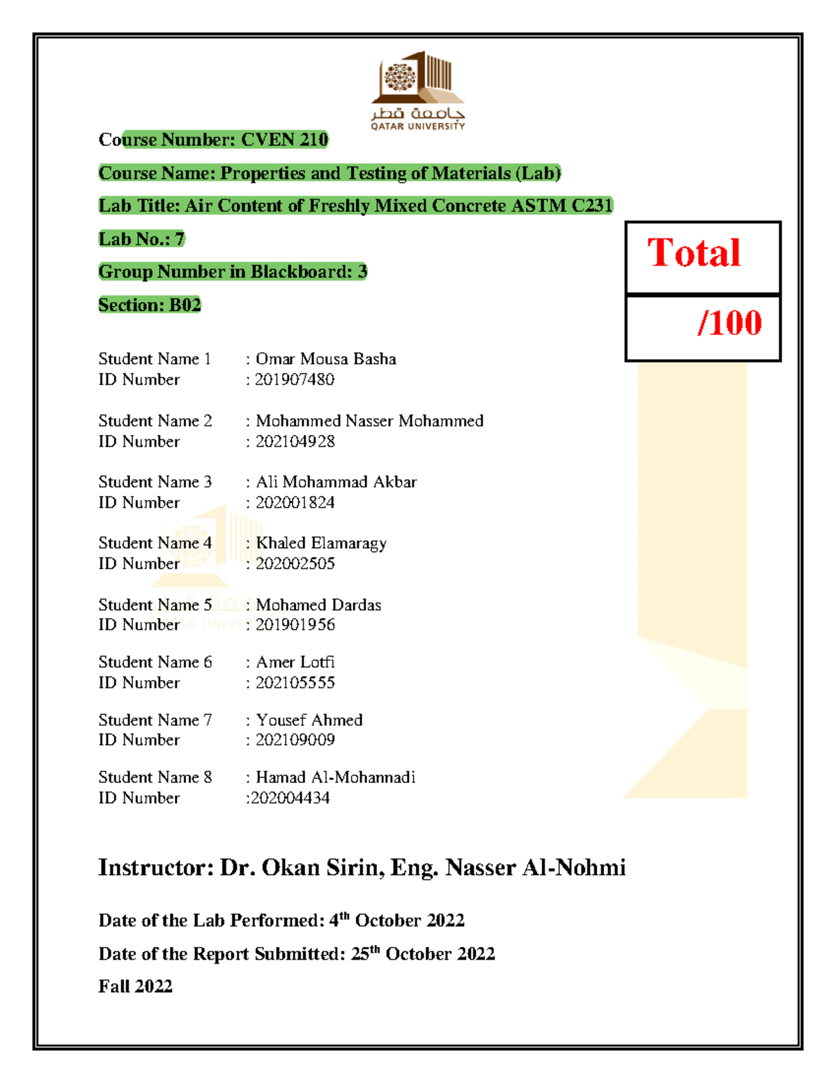 Xcccc - Lecture notes hand writing summary lab - Course Number: CVEN ...