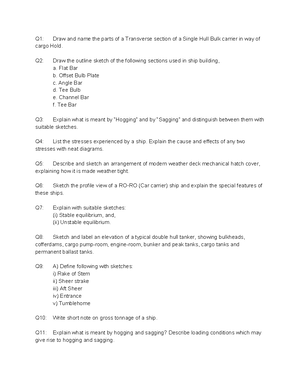 4 - Solved problems of chapter 4 of ship stability - Stability – I : Chapter 4 2 Comments•4,004 ...