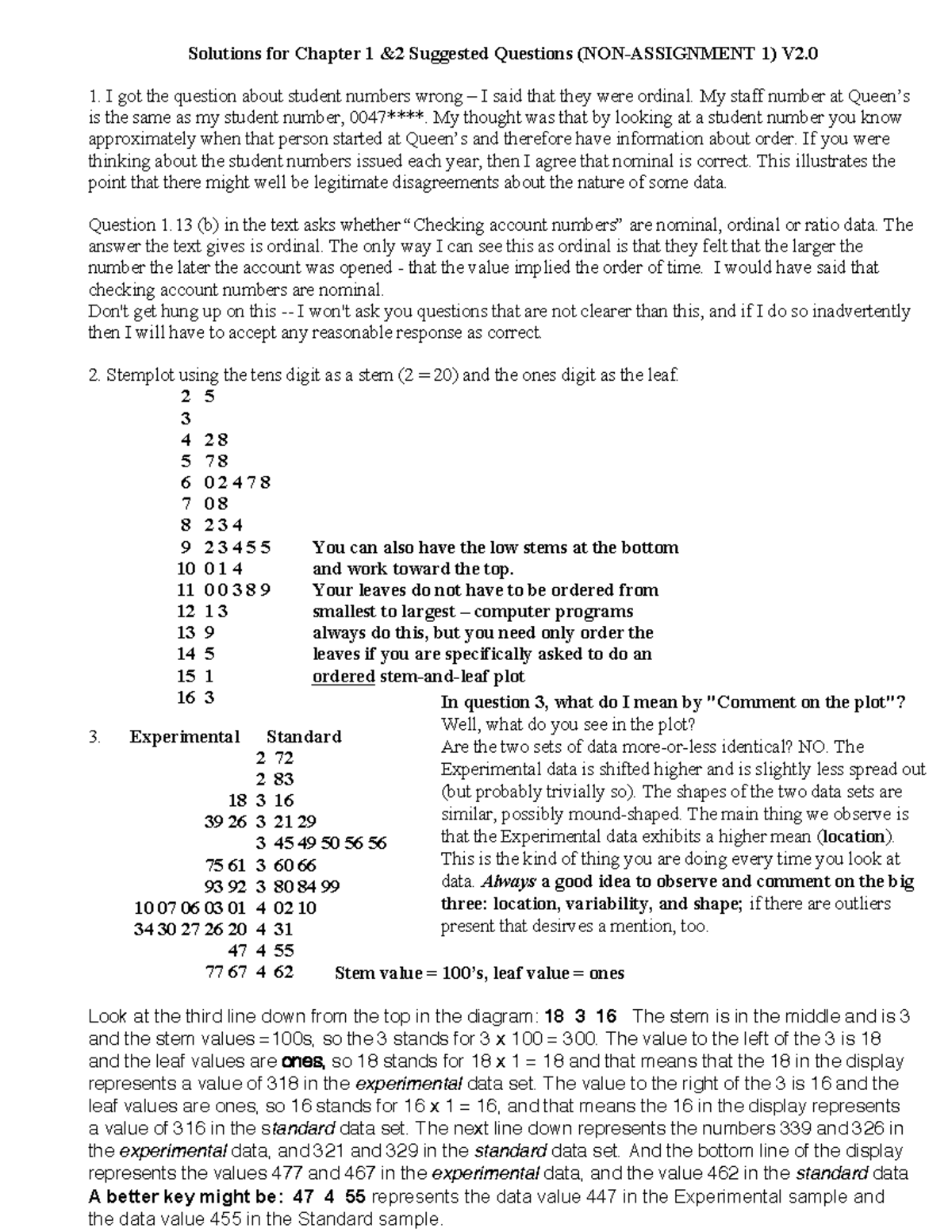 Solutions 1 18 - solution for assignment 1 - Solutions for Chapter 1 &2 ...