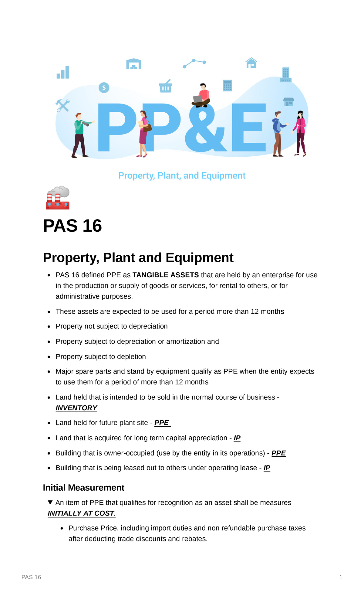 PAS 16 CONCEPTUAL FRAMEWORKS ACCOUNTING STANDARDS - 🏭 PAS 16 Property, Plant and Equipment PAS ...