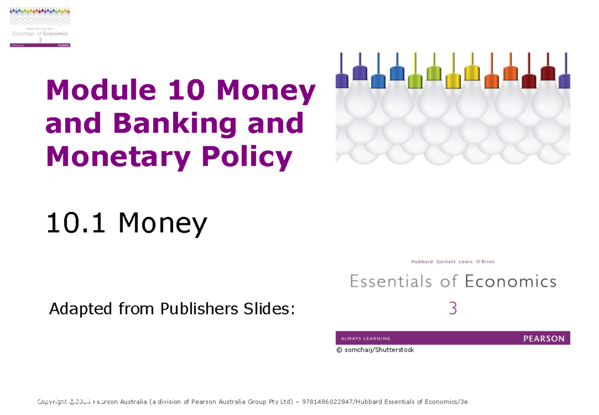 Module 10.1 Money and Banking and Monetary Policy - © somchaij ...