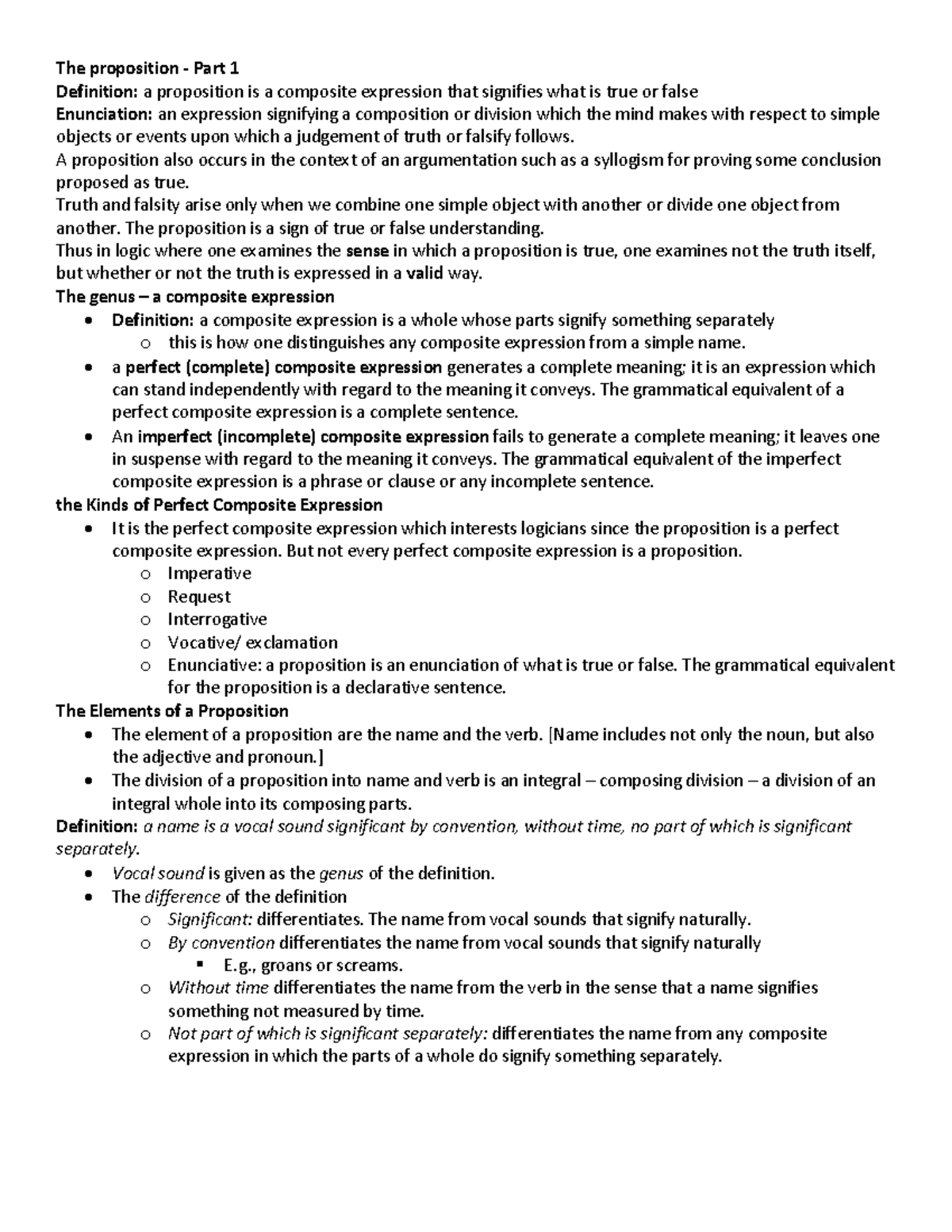 Phil 140 - divisions of the proposition and venn diagrams - The proposition - Part 1 Definition ...