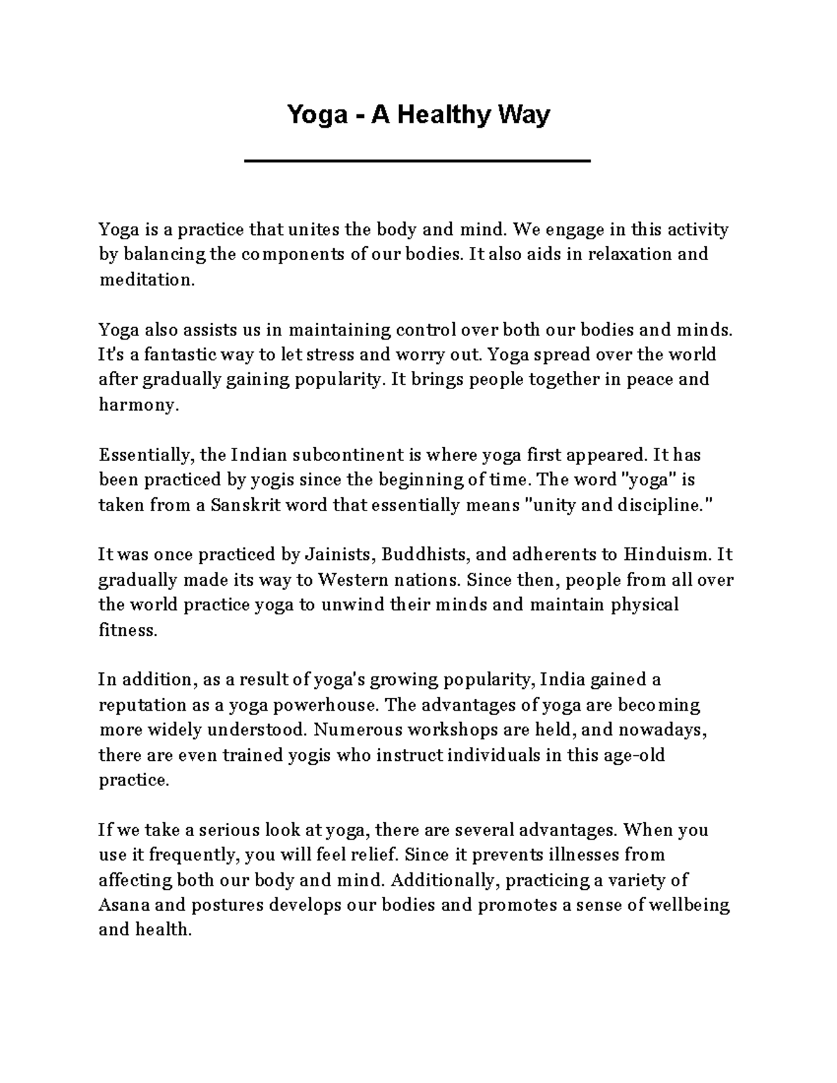 Yoga - A Healthy Way - Yoga - A Healthy Way ...