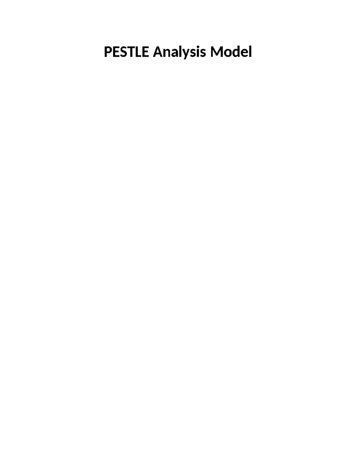 Pestle - Summary Marketing - PESTLE Analysis Model Introduction ...