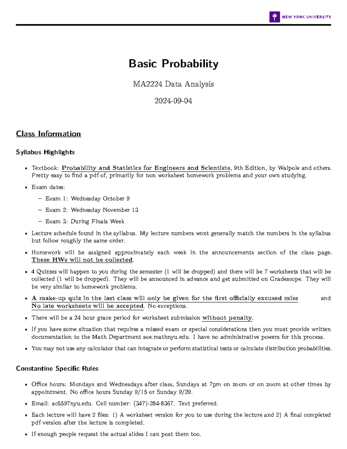 01 Probability Basics worksheet - Basic Probability MA2224 Data Analysis 2024-09- Class ...