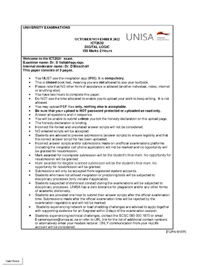 ICT2622 - 2022 - Assignment 2 - Questions - ICT2622/103/0/ Tutorial Letter 103/0/ Object ...