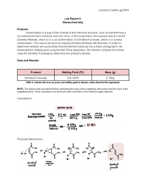 Column Chromatography Lab Report - CH 128K: 51760 October 16th, 2023 ...