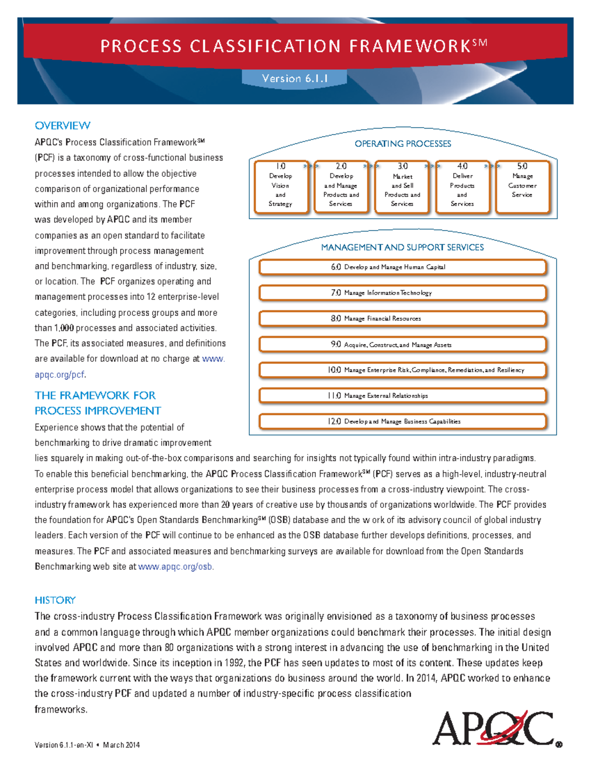 Process Classification framework - Version 6.1-en-XI • March 2014 1 ...