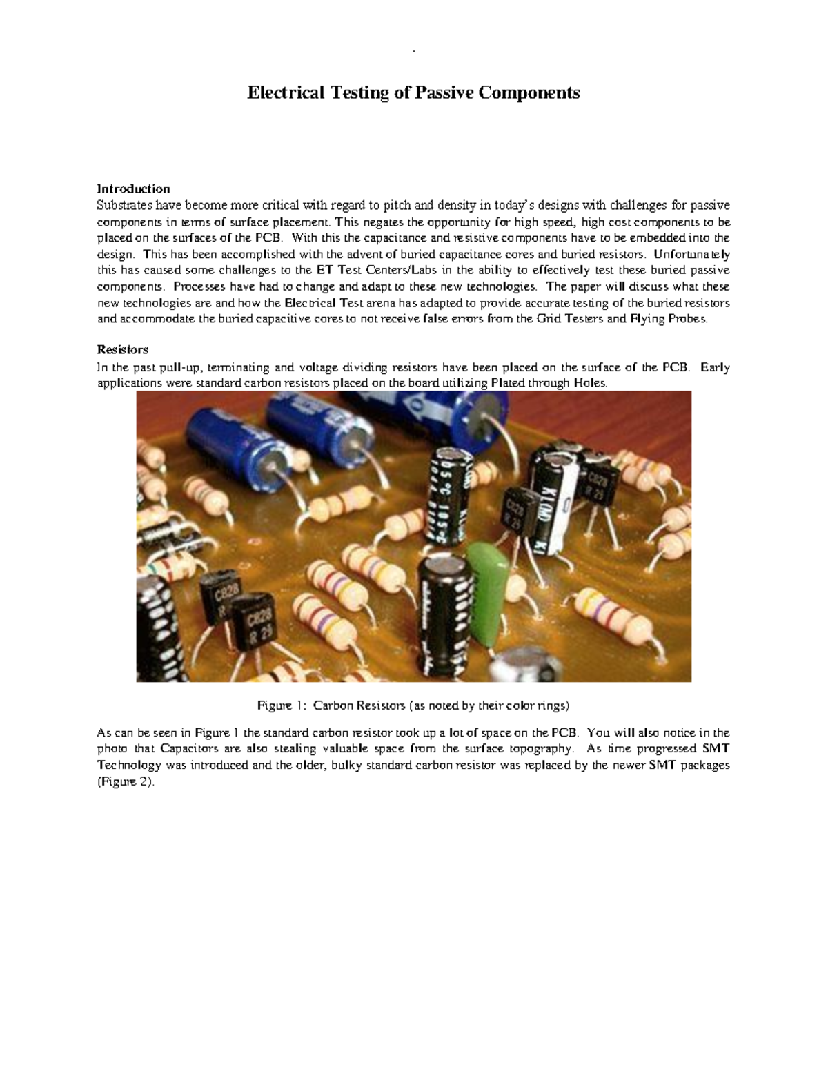 Electrical testing passive components - . Electrical Testing of Passive ...