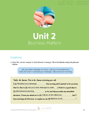 Basic 3 Workbook Unit 7 - Ingles - Basic 3 Unit 3 “Hello Dear, I’m ...