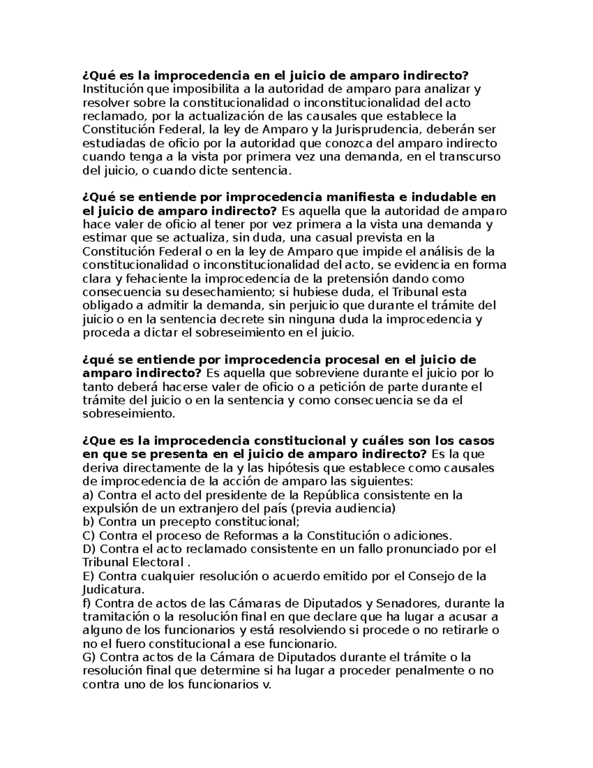 Guia 1 - profesor moises castillo - ¿Qué es la improcedencia en el ...