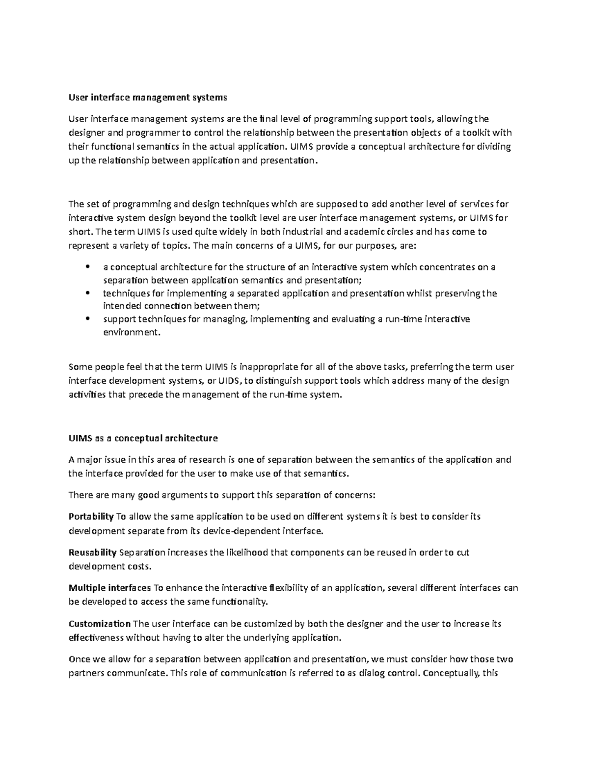 User interface management systems + CSCW - User interface management ...