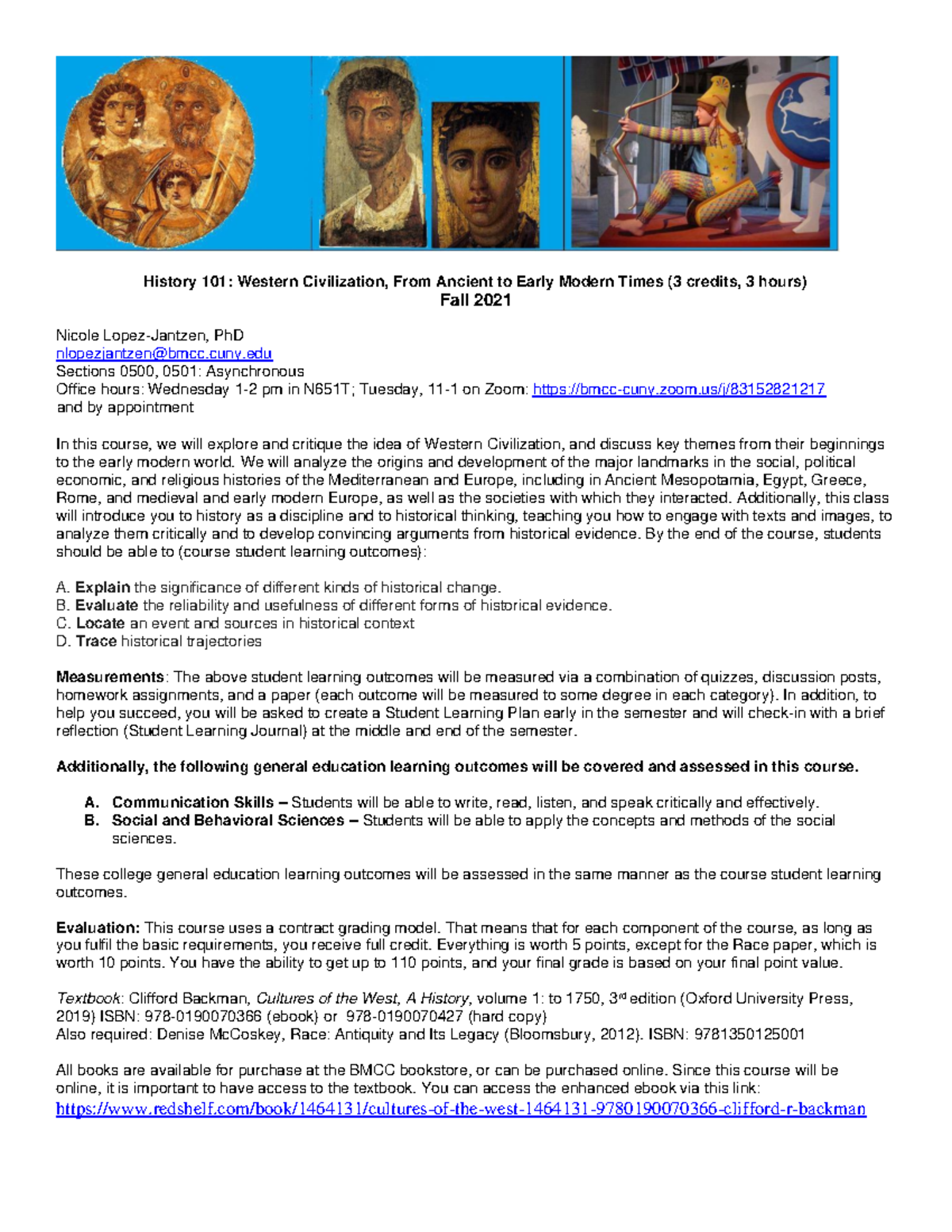 Syllabus - Spring 2022 - History 101: Western Civilization, From ...