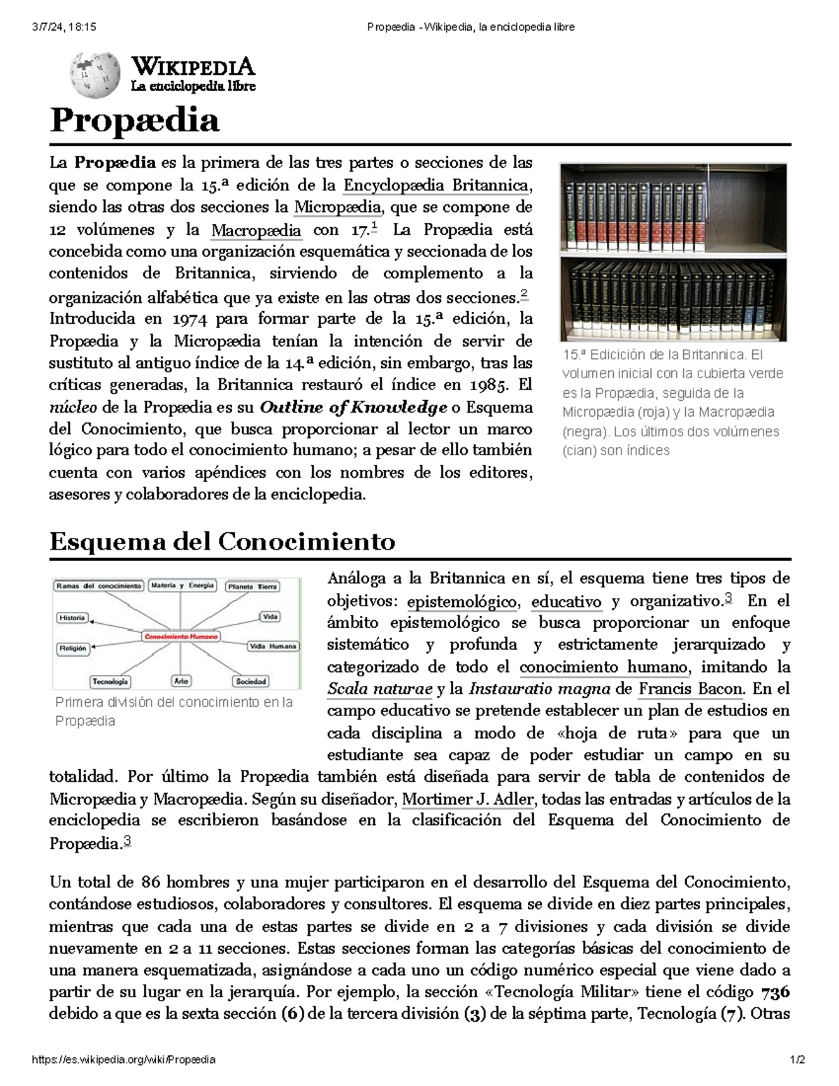 Propædia - La Propædia es la primera de las tres partes o secciones de ...