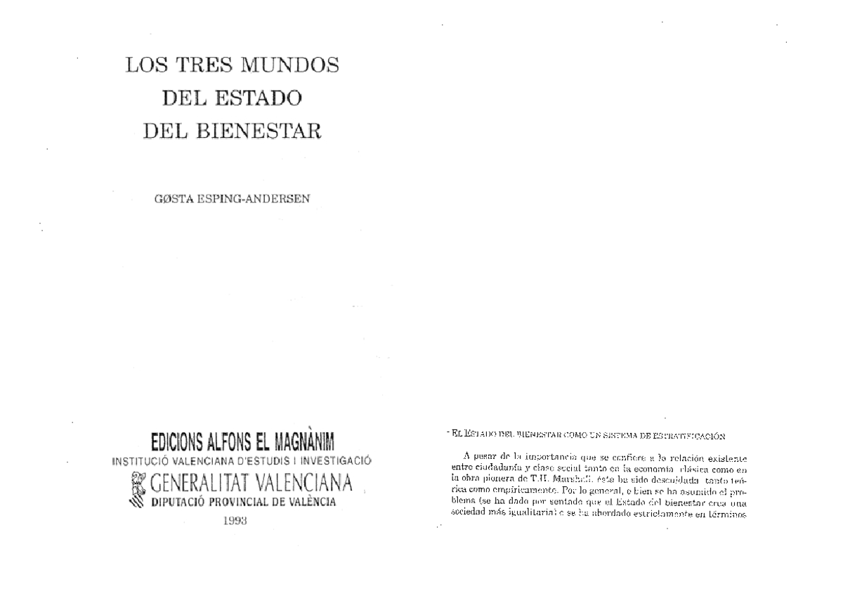 Esping-Andersen Tres Mundos Estado Bienestar - LOS TRES MUNDOS DEL ...