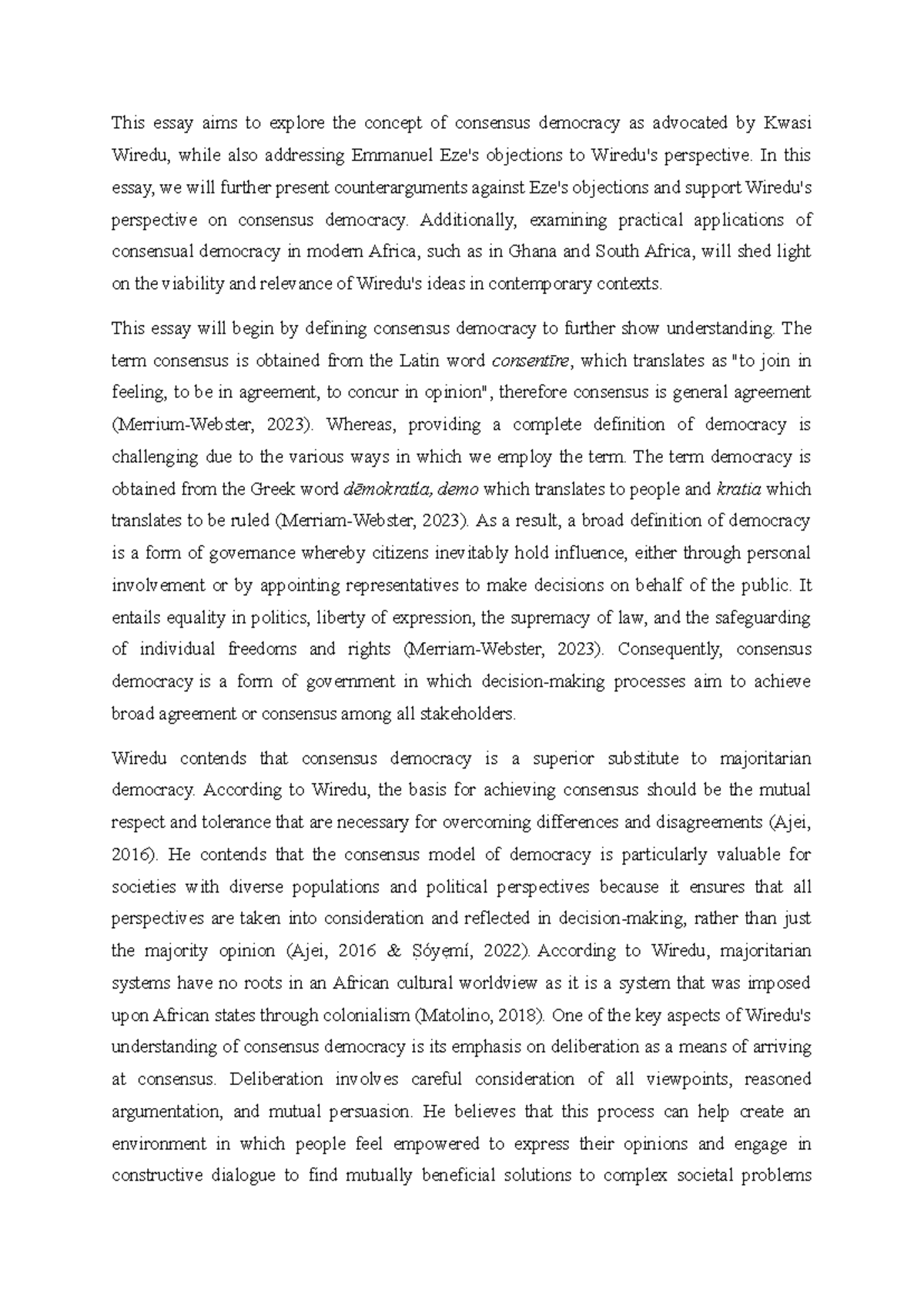 PHIL2009 A 2580434 B2 - This essay aims to explore the concept of ...