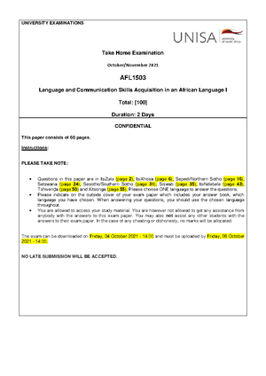 AFL1502 Isi Zulu study guide Final - 1 Umnyango Wezilimi zesiNtu Izilimi zesiNtu kanye ...