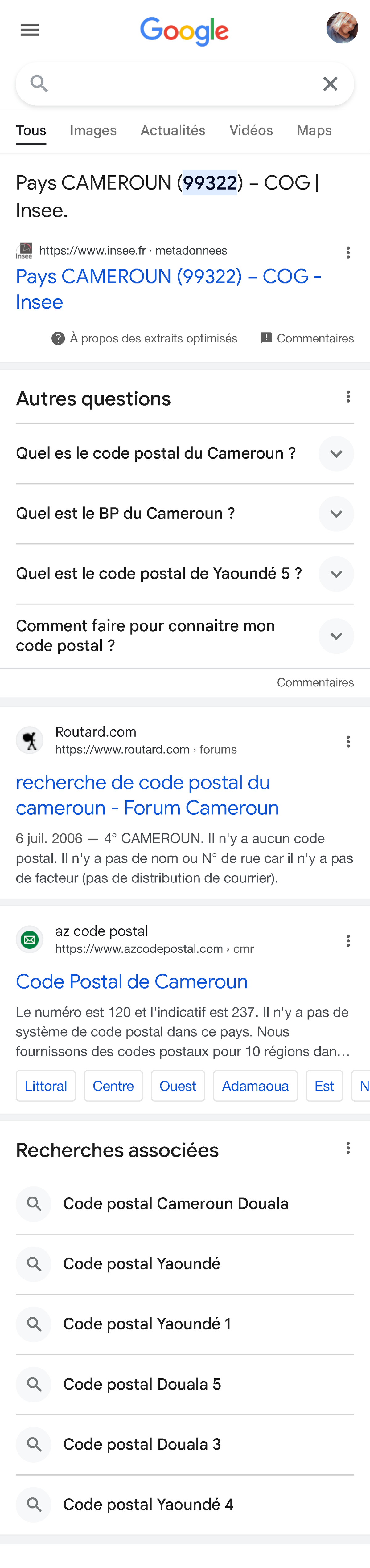 Code postal cameroun - Recherche Google - code postal cameroun À propos ...