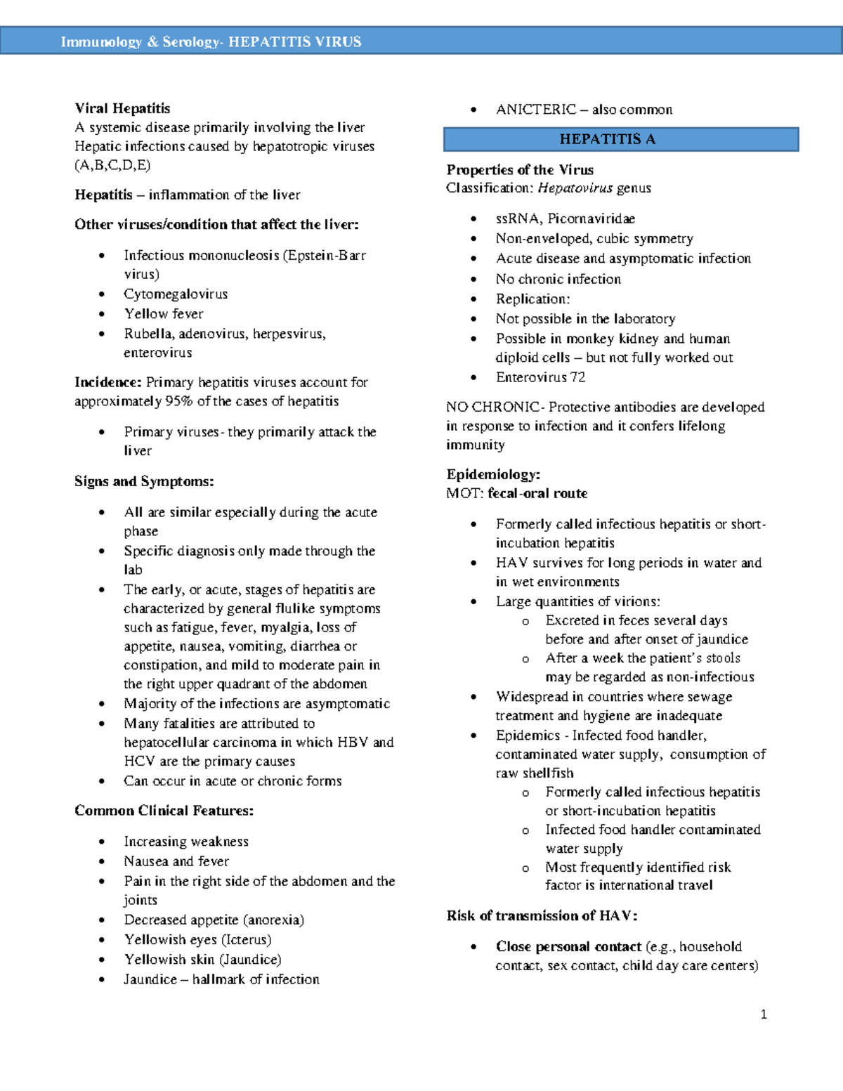 Hepatitis - BSMT - Viral Hepatitis A systemic disease primarily ...