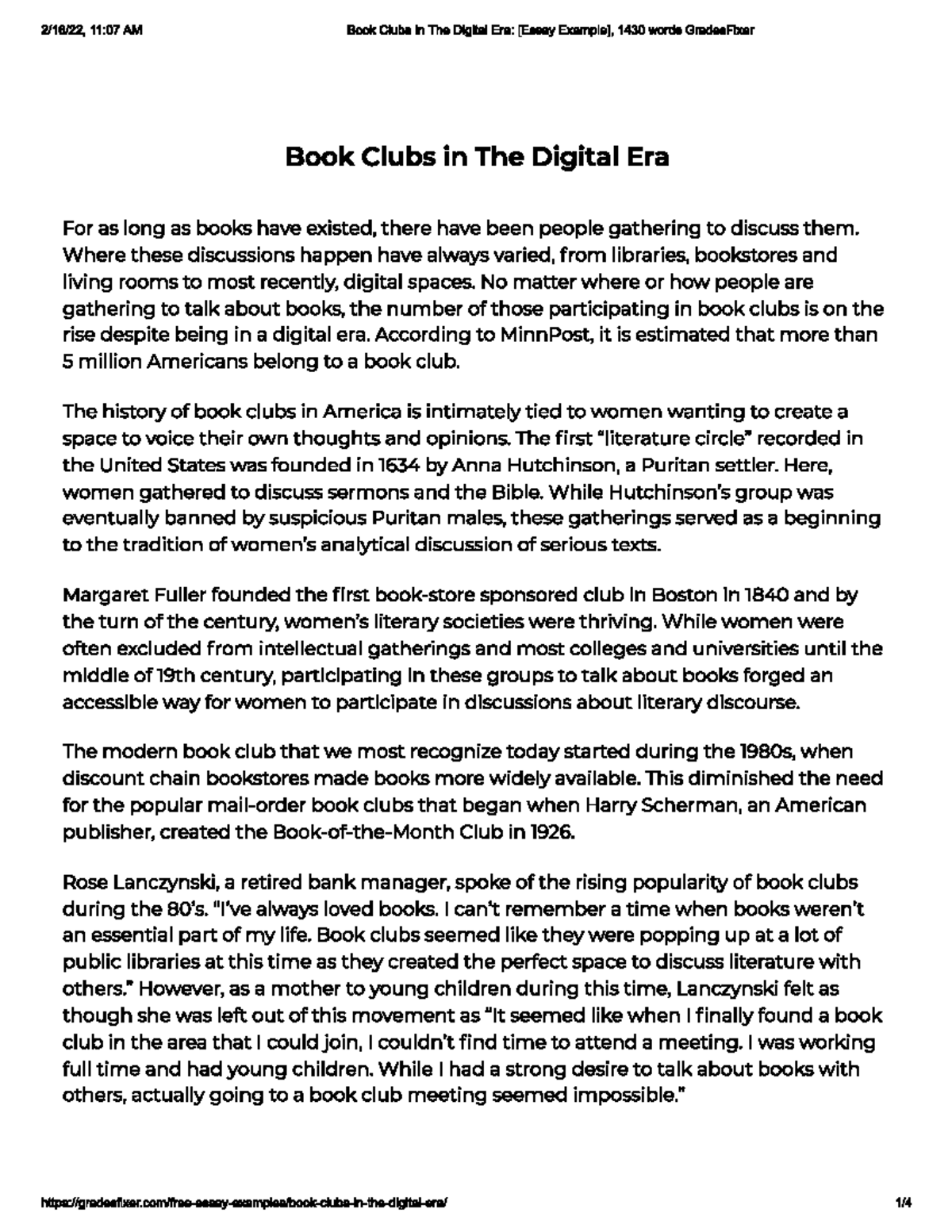 Book Clubs in The Digital Era - HP 251EA - Studocu