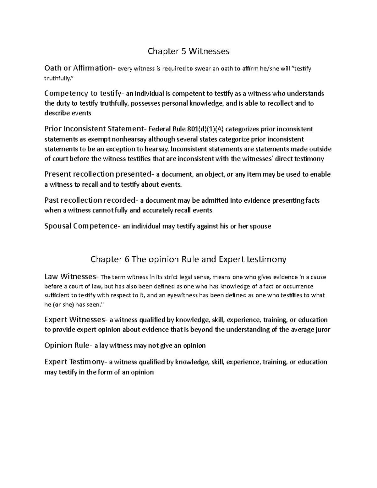 Chap 5 witnesses 2019 - Chapter 5 Witnesses Oath or Affirmation- every ...