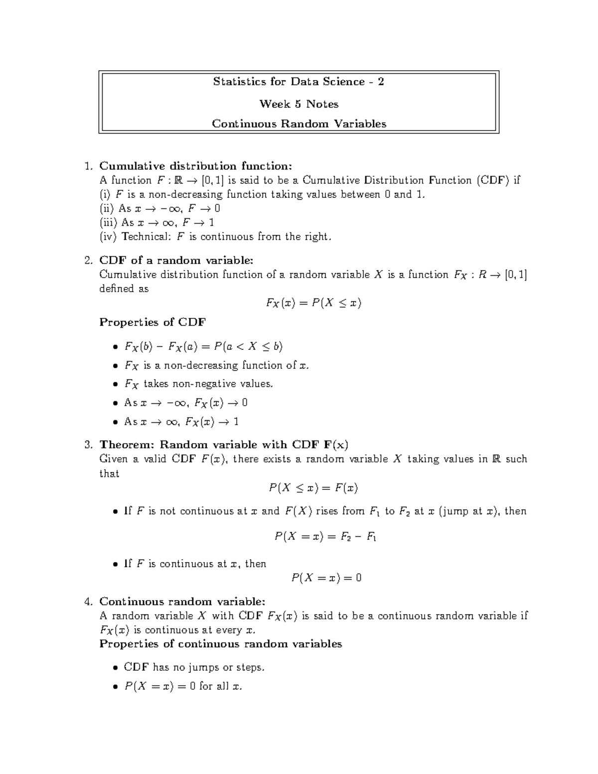 Week 5 - statistics 2 notes - Statistics for Data Science - 2 Week 5 ...