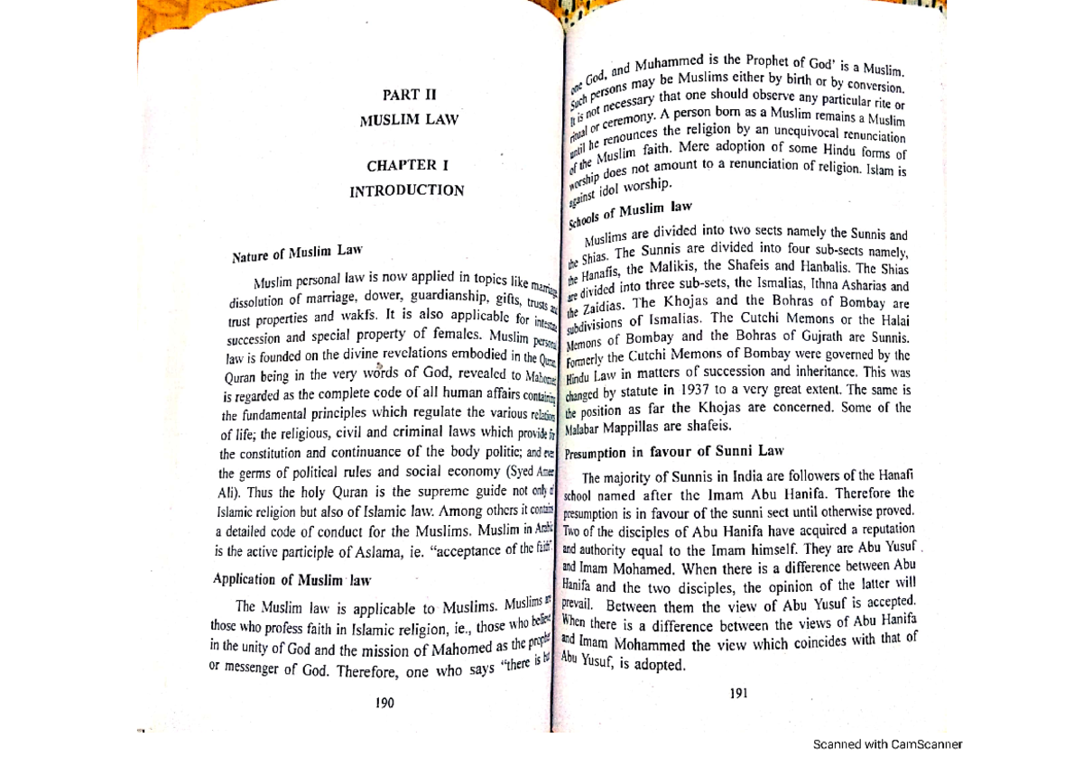 Muslim Law Family Law Ii Studocu