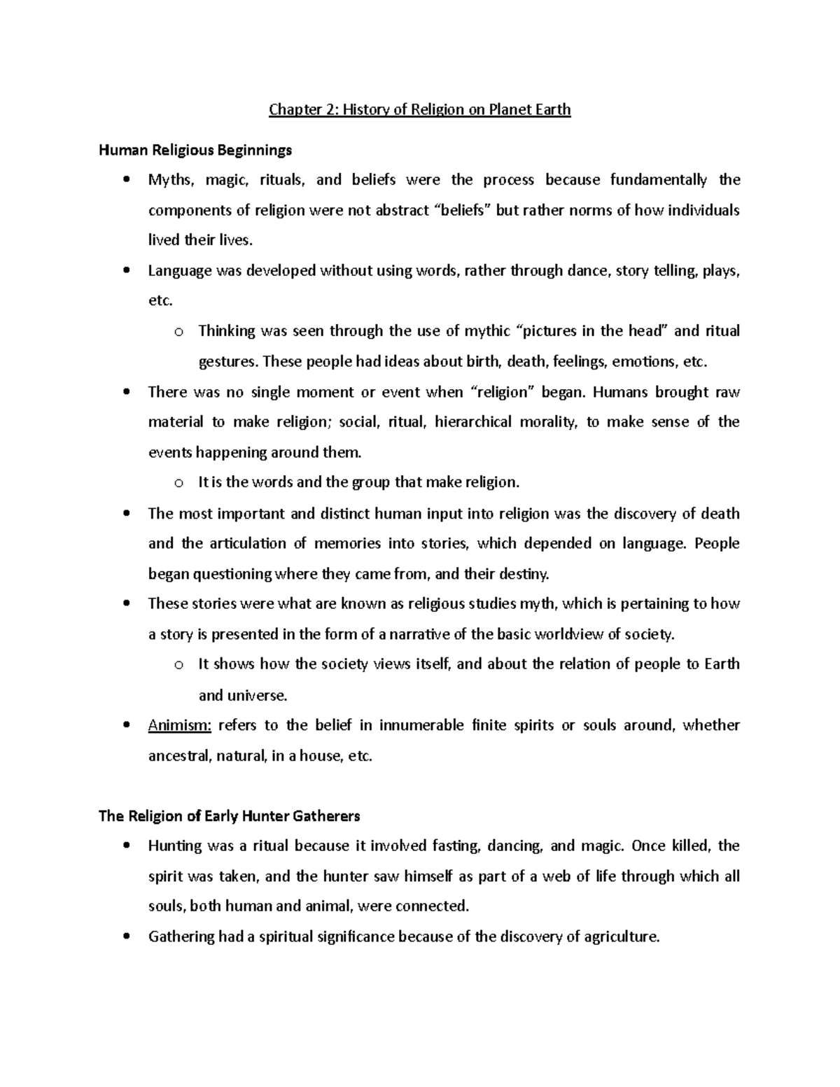 Chapter 2 Notes - History of Religion - Chapter 2: History of Religion ...