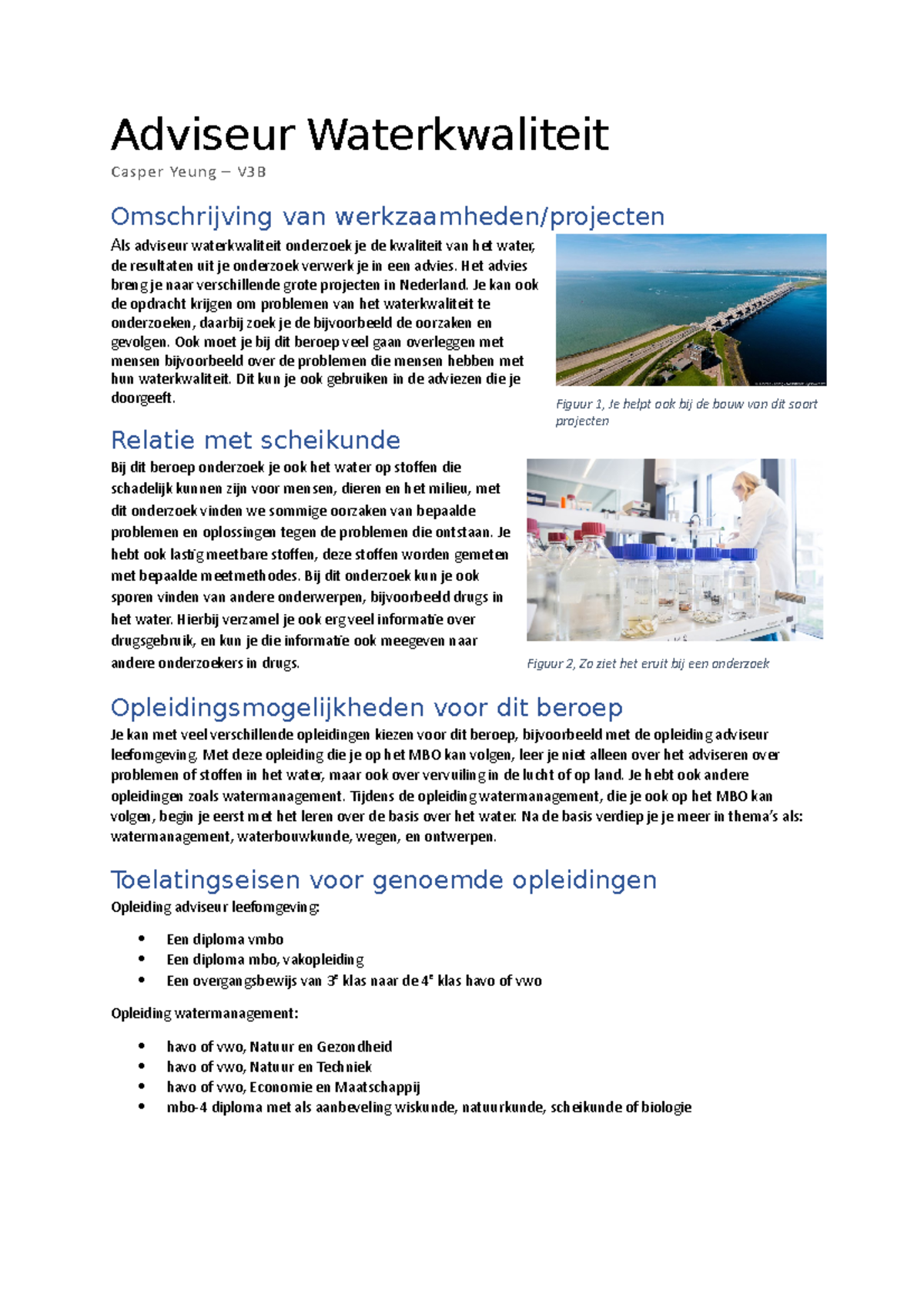 Scheikunde folder - verslag over scheikundig baan - Adviseur ...