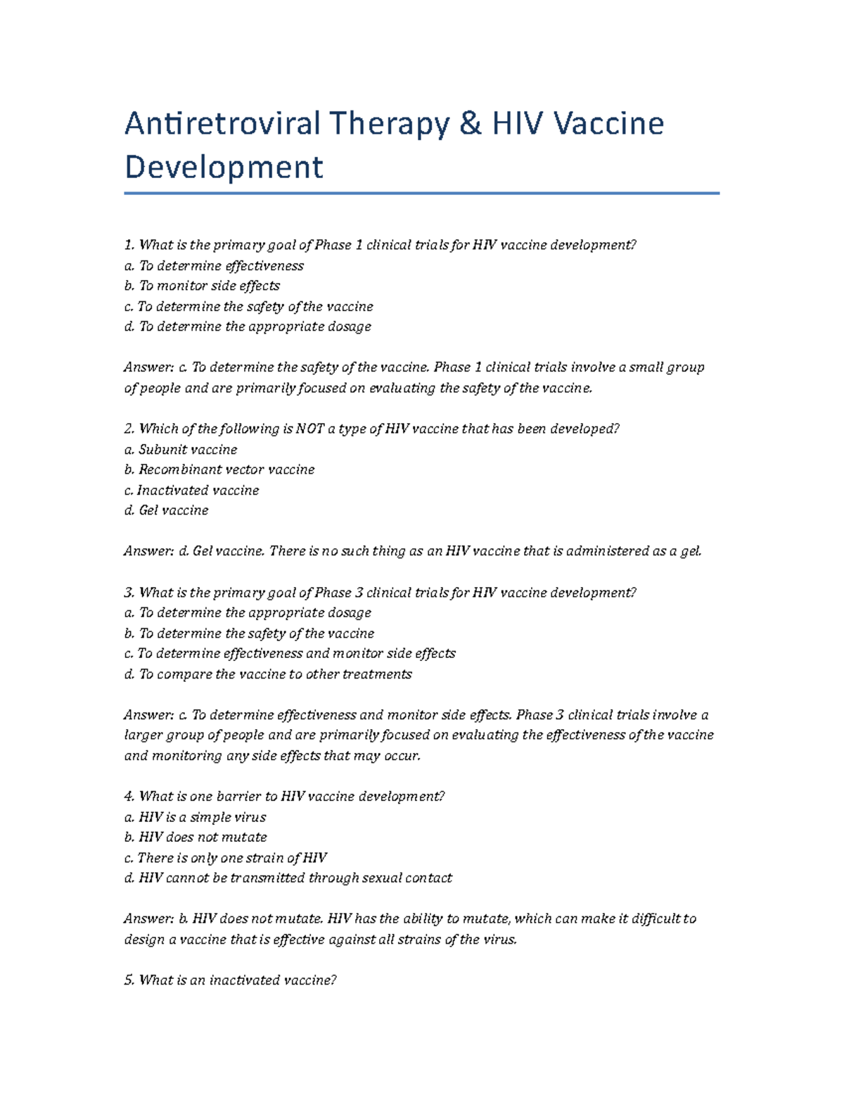 Antiretroviral therapy in HIV prevention Questions - Antiretroviral ...
