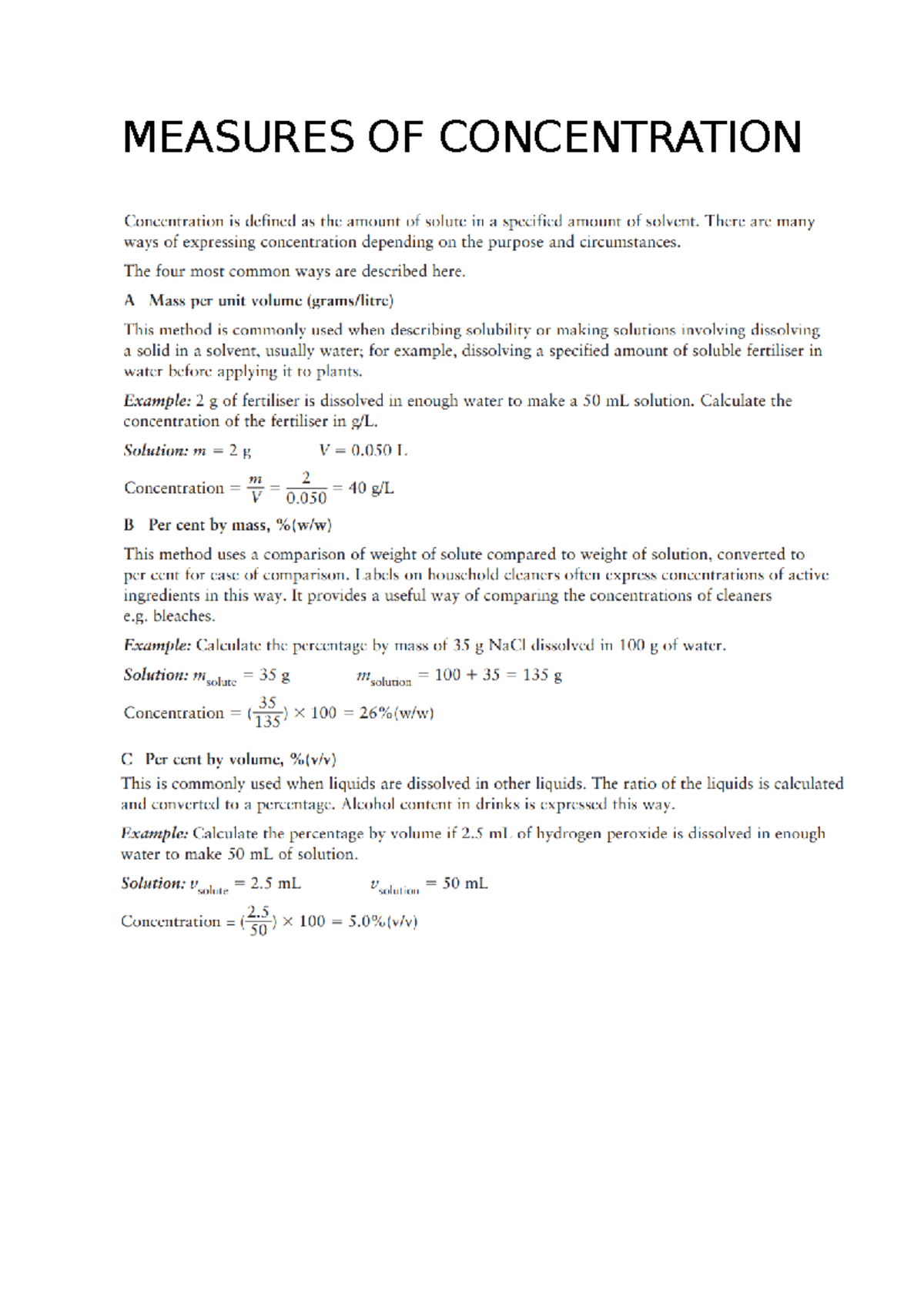 Measures OF Concentration - D304 - MEASURES OF CONCENTRATION - Studocu