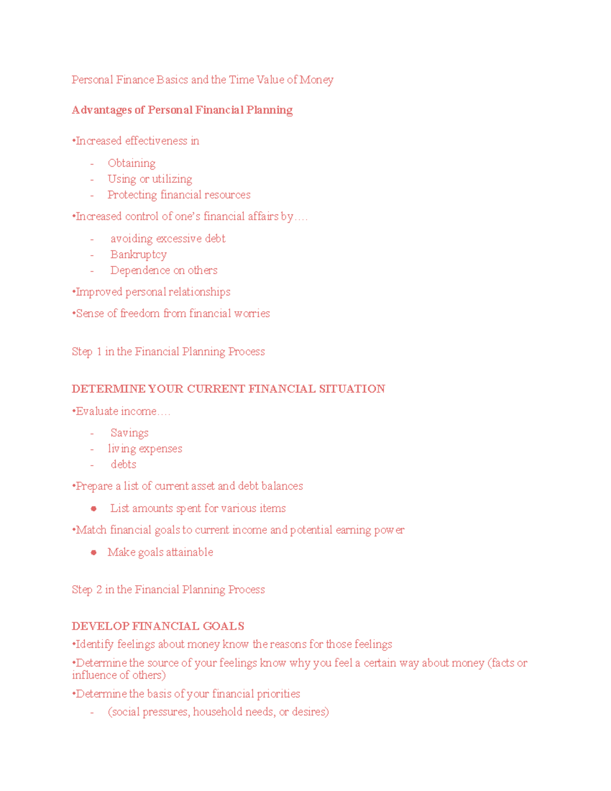 Personal Finance Basics and the Time Value of Money PT1 - Personal Finance Basics and the Time ...