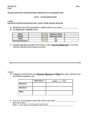 Lab 4 - lab4 - MATH 131 1/ Lab 4 The goal of this lab is to define a ...