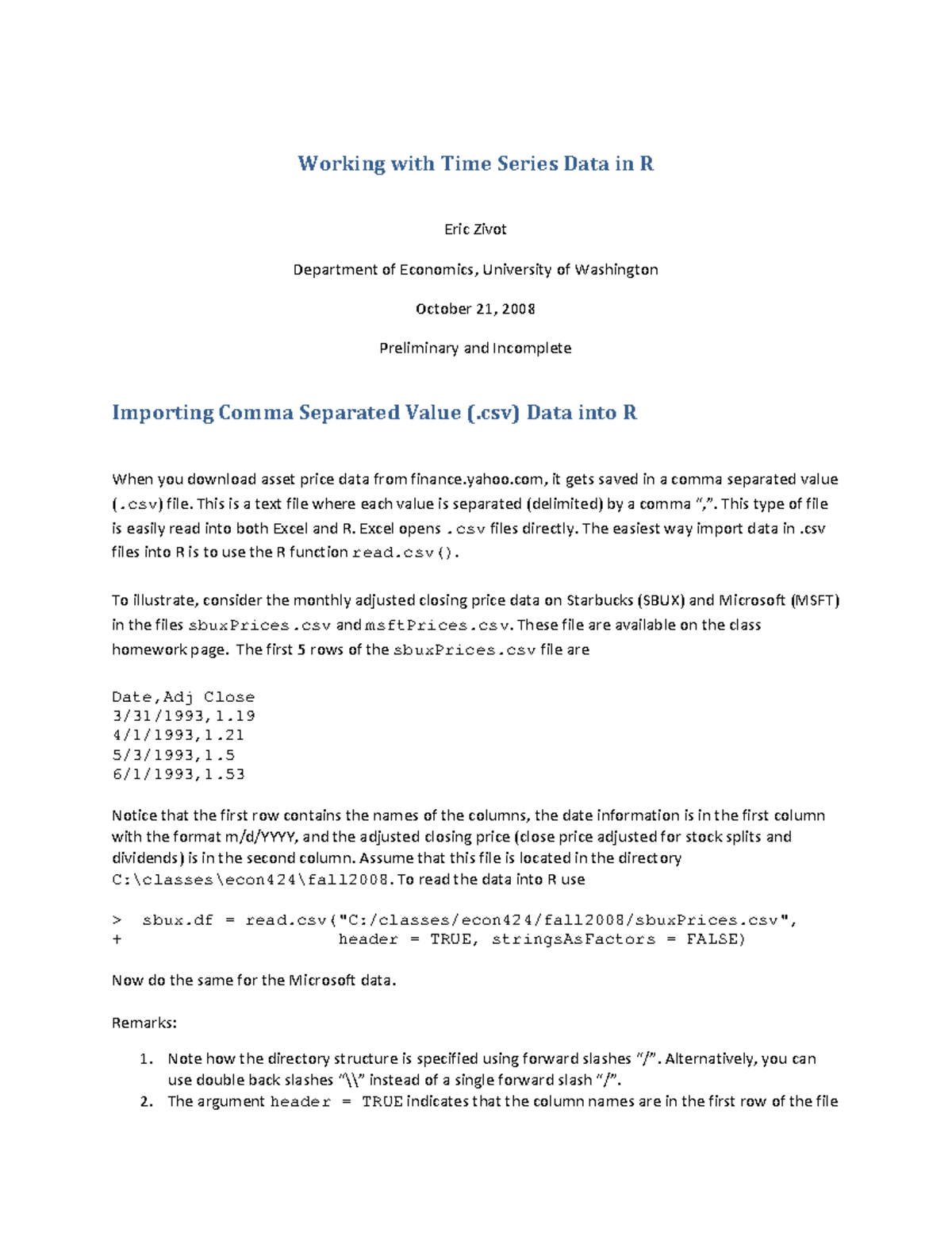 Importing Data In R Lecture Notes 1 Working With Time Series Data importing-data-in-r-lecture-notes-1-working-with-time-series-data