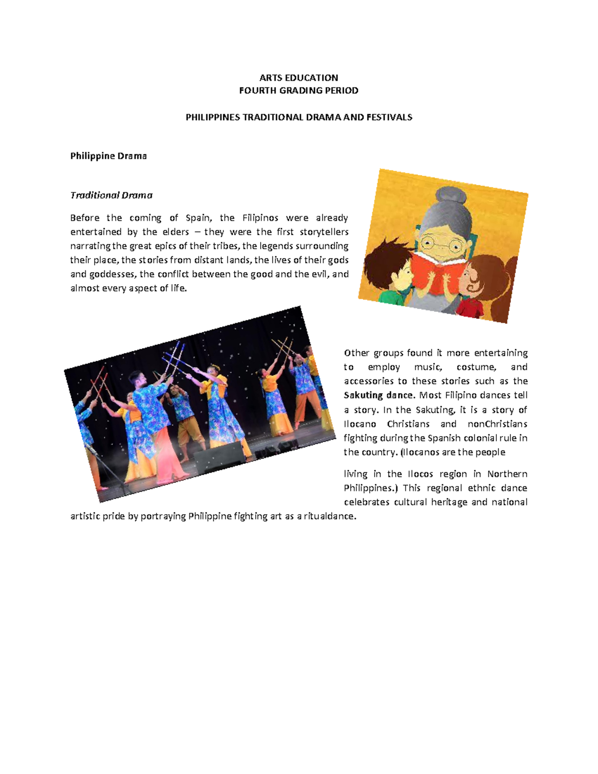 ARTS Education 7 fourth quarter 1 - ARTS EDUCATION FOURTH GRADING ...