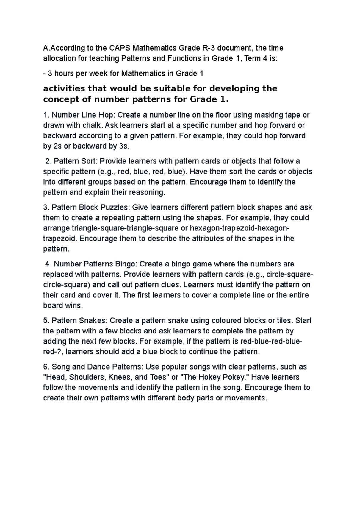 Maths ice task - Ice task - A to the CAPS Mathematics Grade R-3 ...