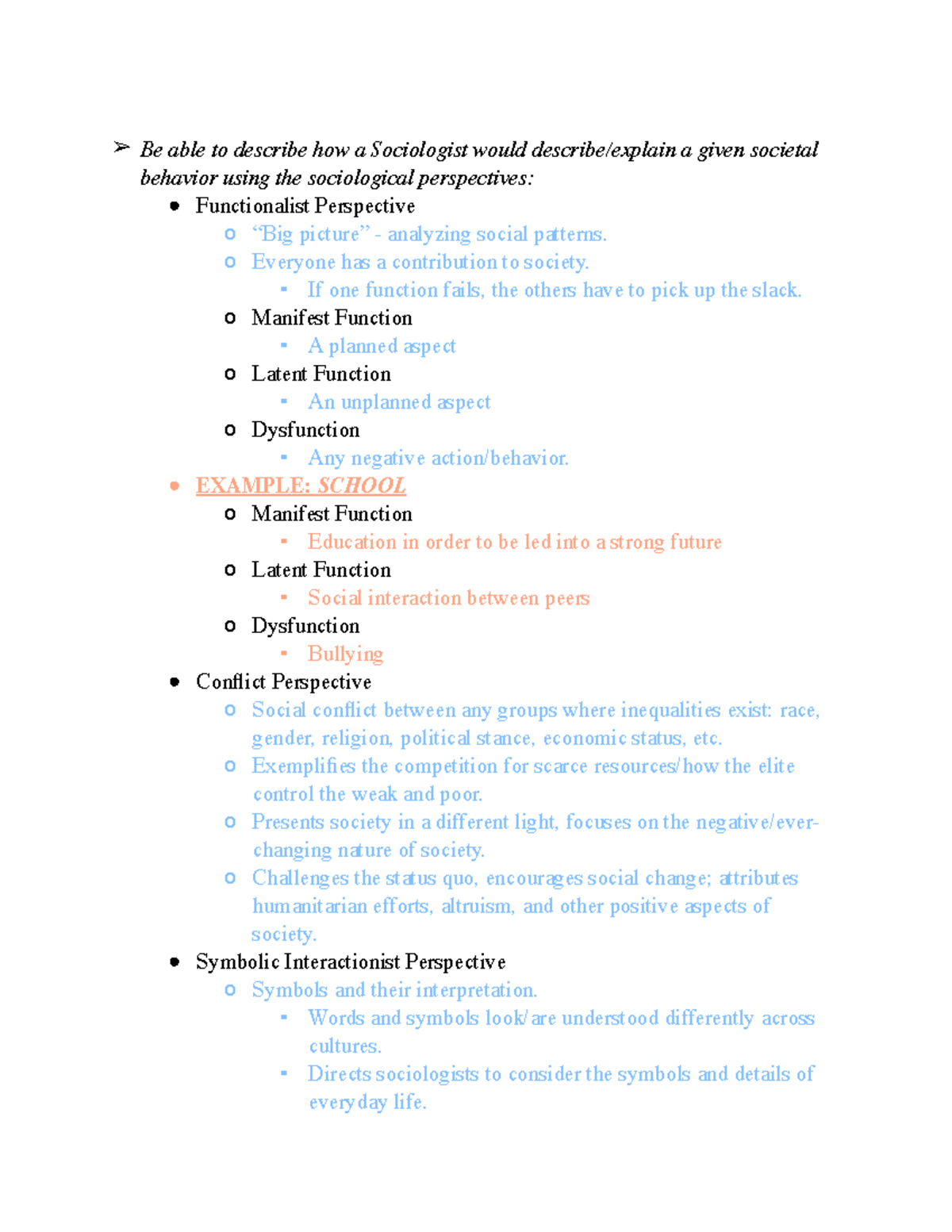 Sociology Study Guide - Be able to describe how a Sociologist would ...