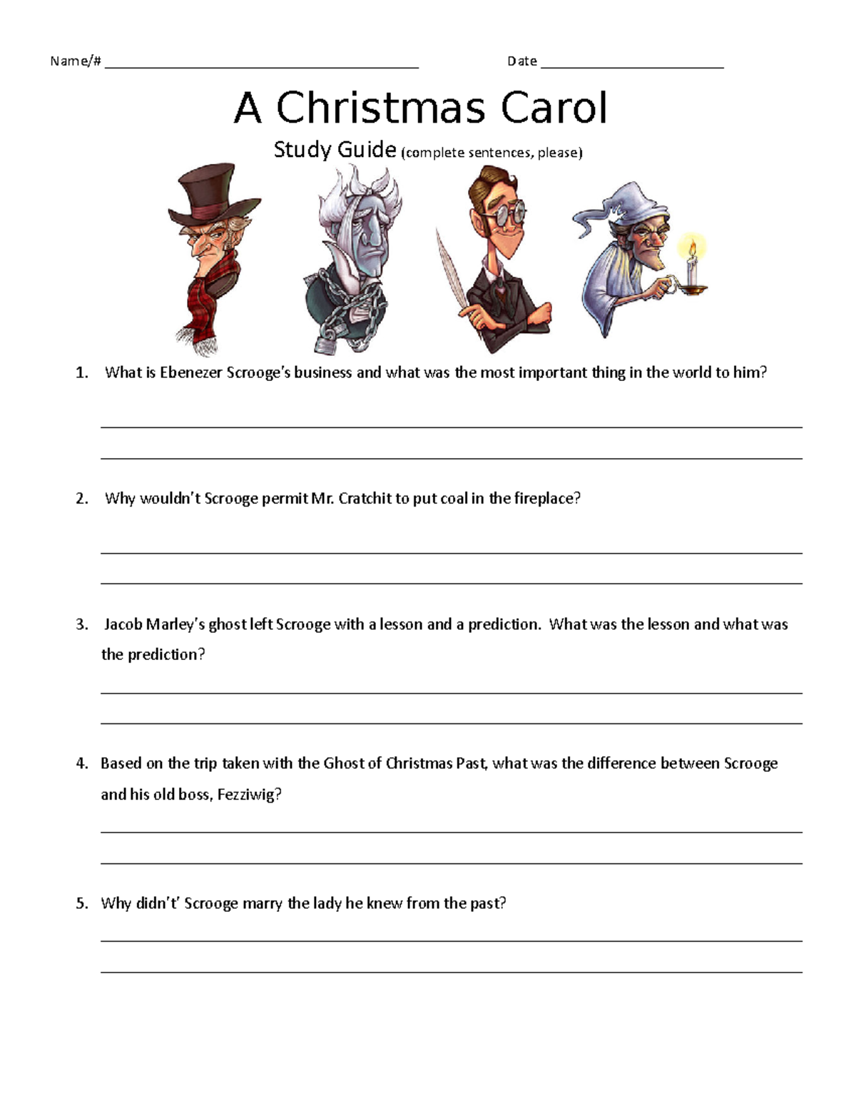 AChristmas Carol Study Guide-1 - Name ...